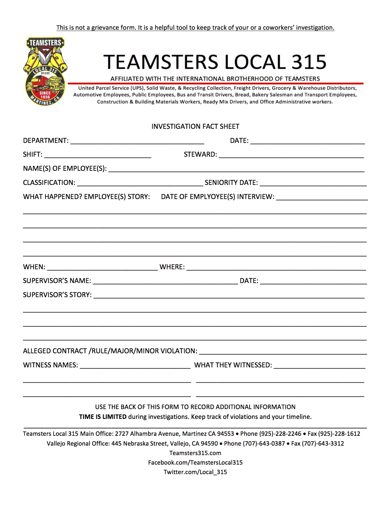 Stewards – Teamsters Local 315