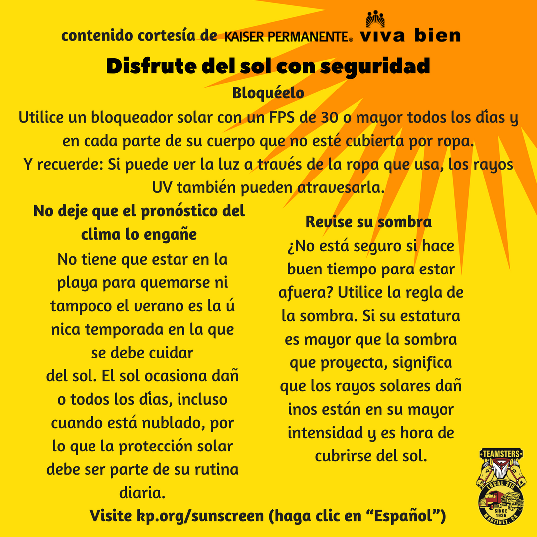 Health Topic of the Month: Sun Safety – Teamsters Local 315